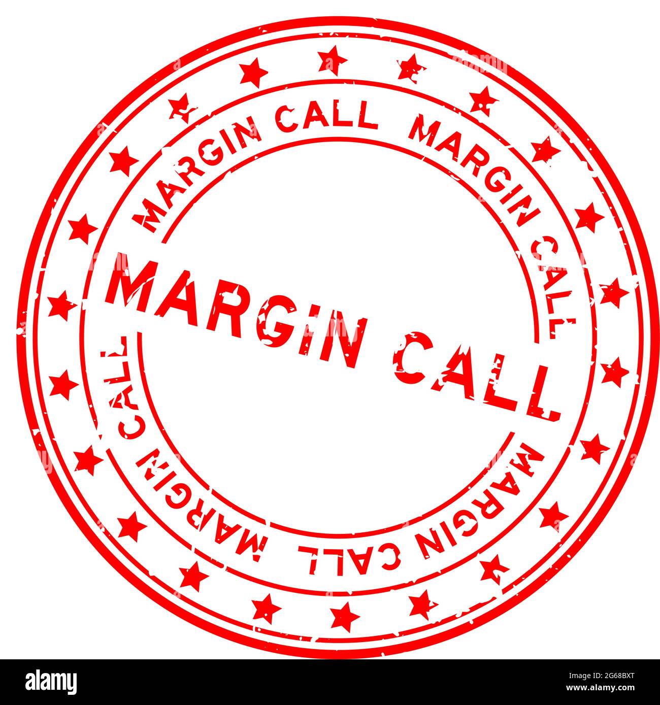 Grunge red margin call word with star icon round rubber seal stamp on ...