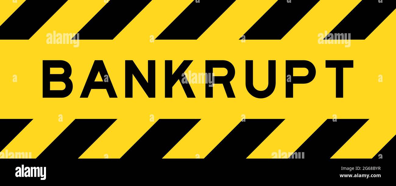 Yellow and black color with line striped label banner with word ...