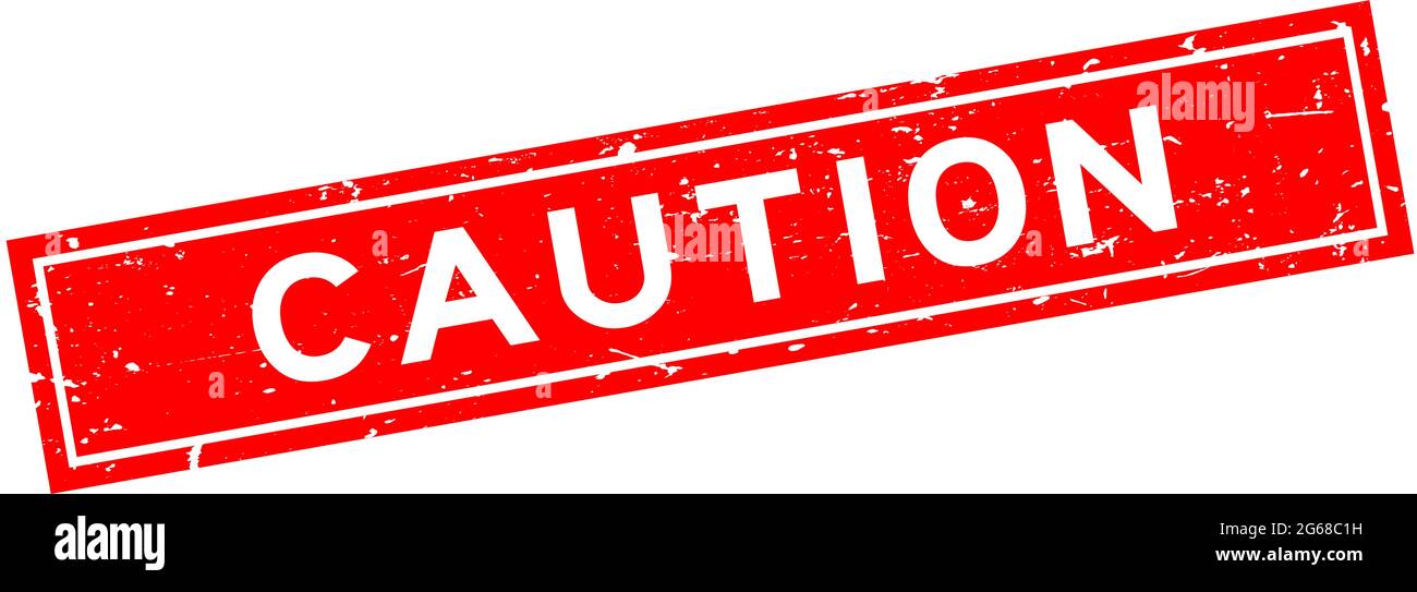 Grunge red caution word square rubber seal stamp on white background Stock Vector Image & Art ...