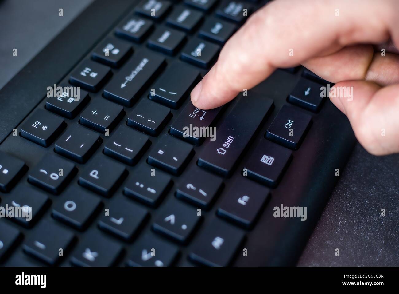Hands Pointing Pressing Computer Keyboard Enter Keys Typewriting New ...