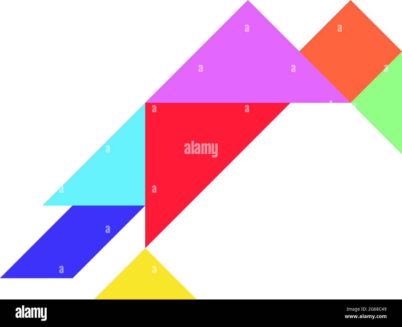 Color tangram puzzle in bird (vulture)shape on white background Stock ...