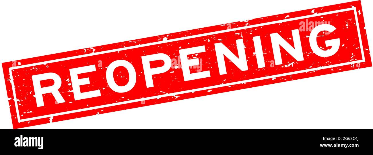 Grunge red reopening word square rubber seal stamp on white background Stock Vector Image & Art ...