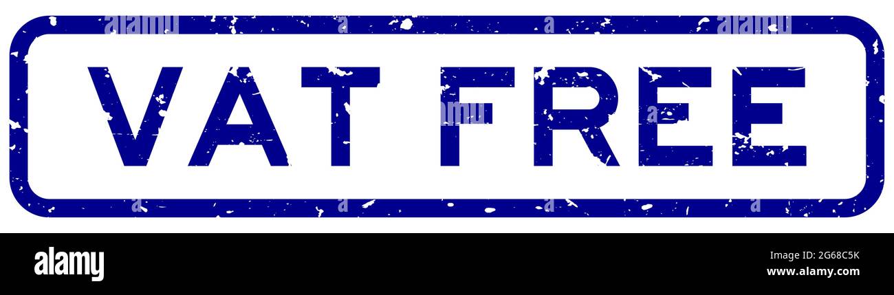Grunge blue vat free word square rubber seal stamp on white background ...
