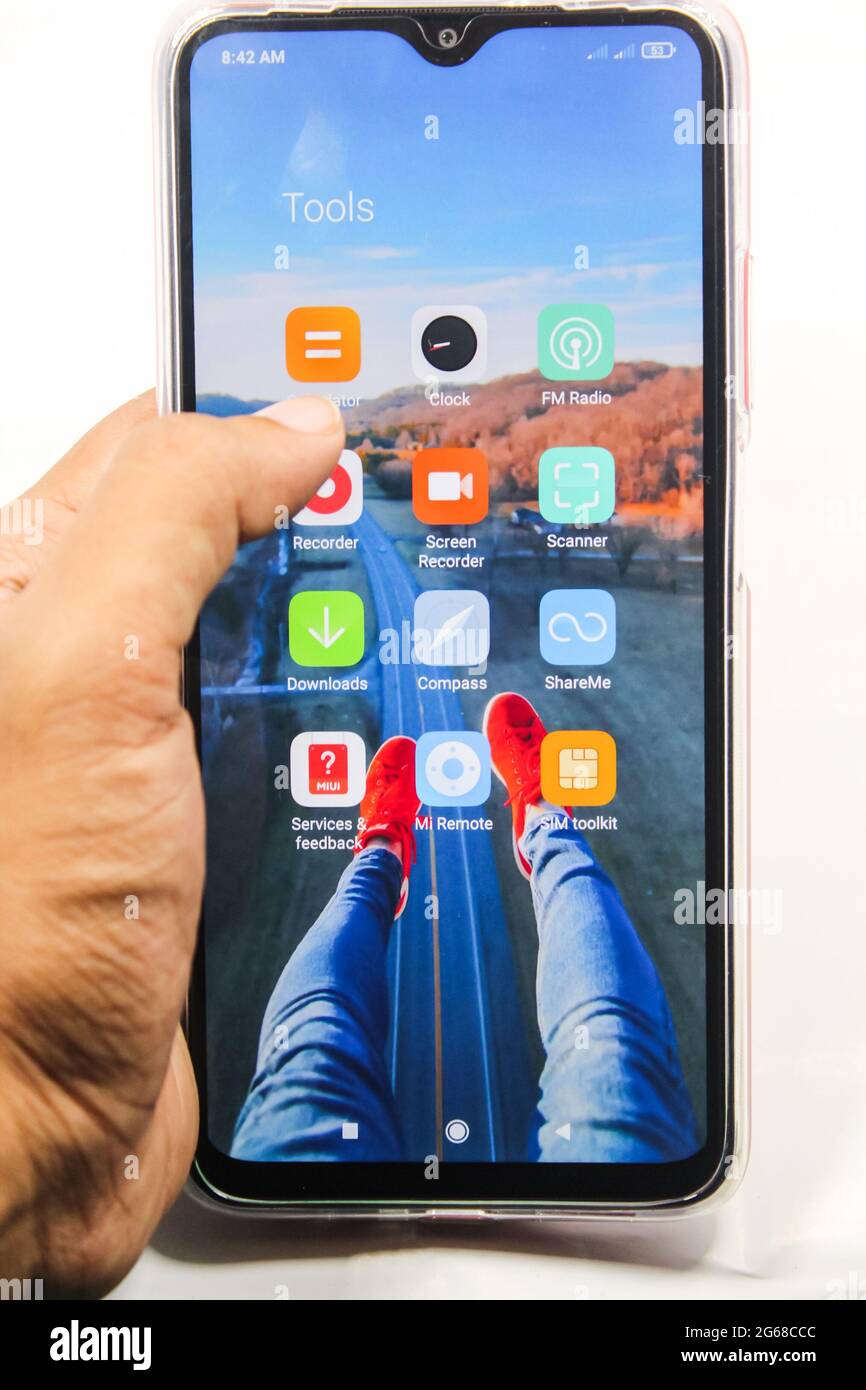 Scrolling telephone hi-res stock photography and images - Alamy