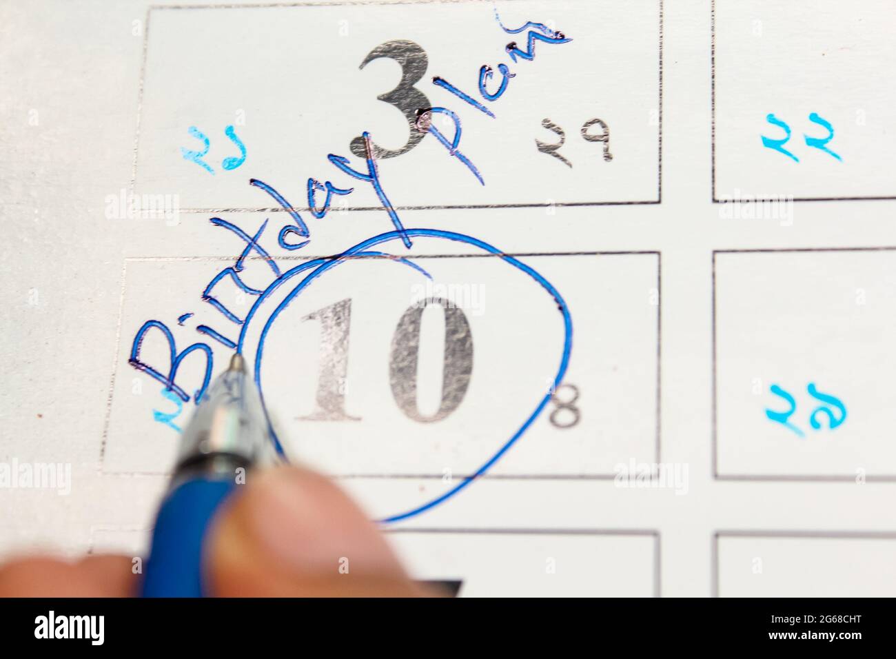 Calendar date with circle, calendar date for birthday plan Stock Photo ...