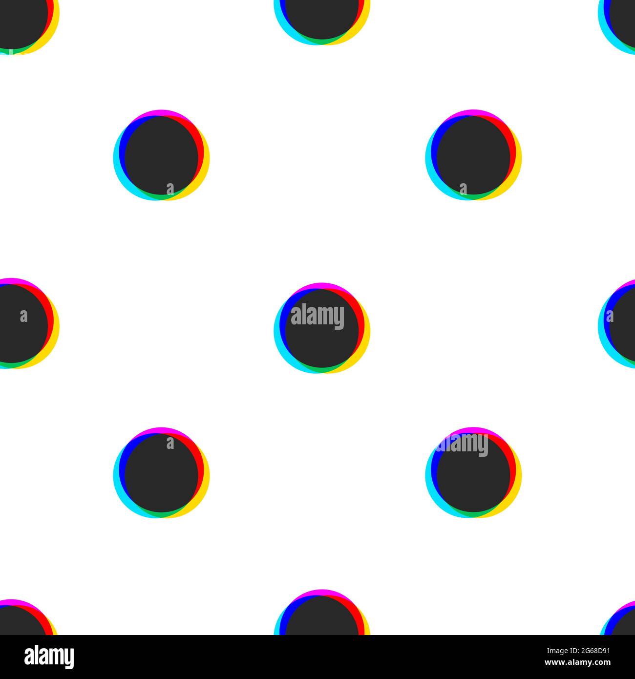 CMYK seamless pattern with circles. CMY colorful background. Vector ...