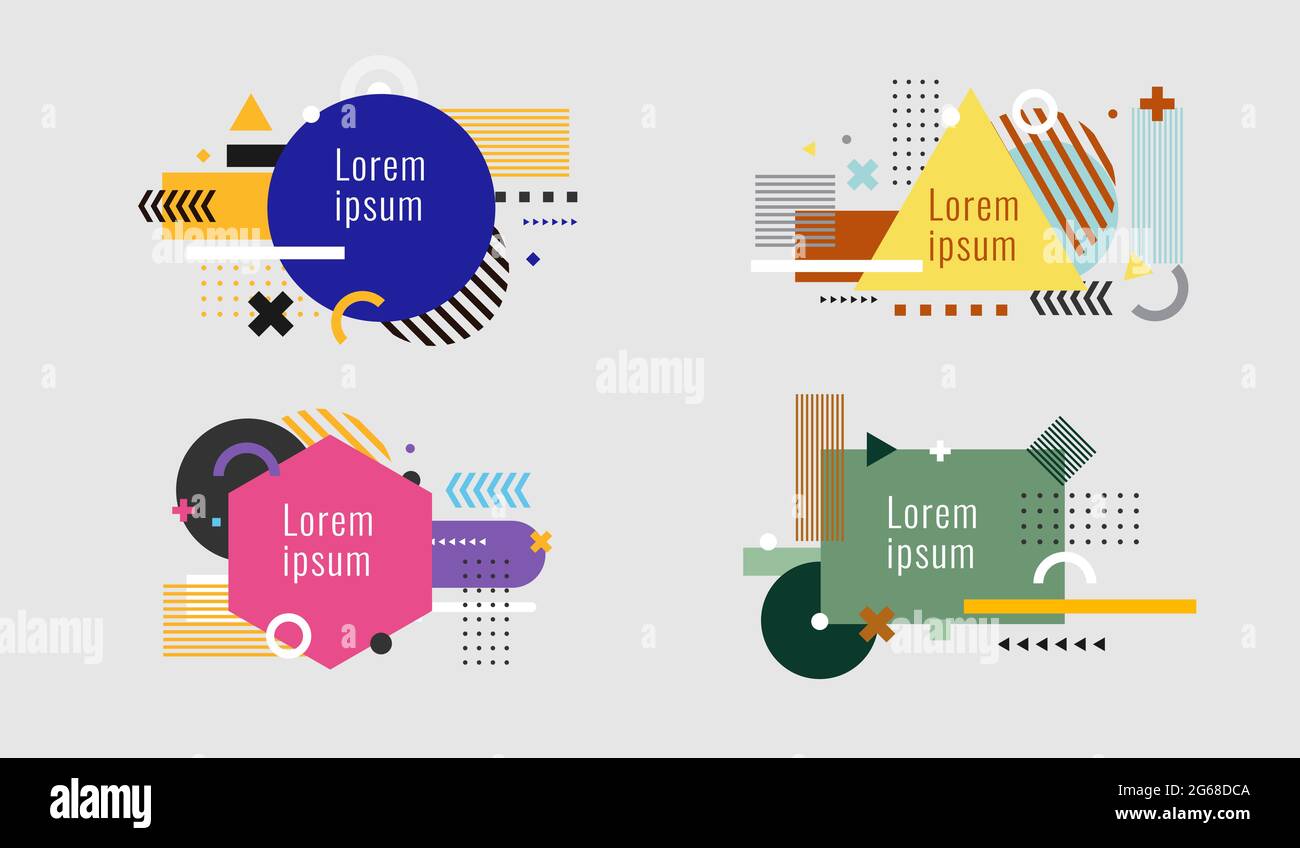 Set of creative modern geometric elements isolated on white background ...