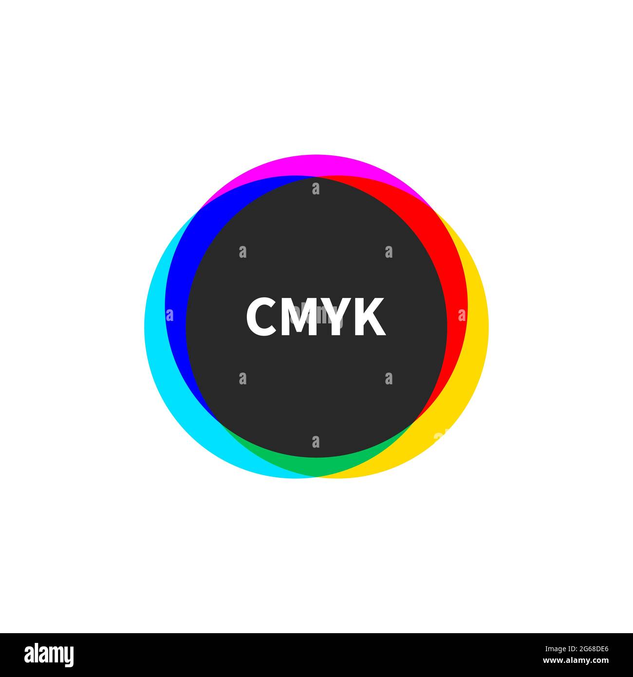 CMYK logo. Round symbol for printing, color printer. Typography icon ...