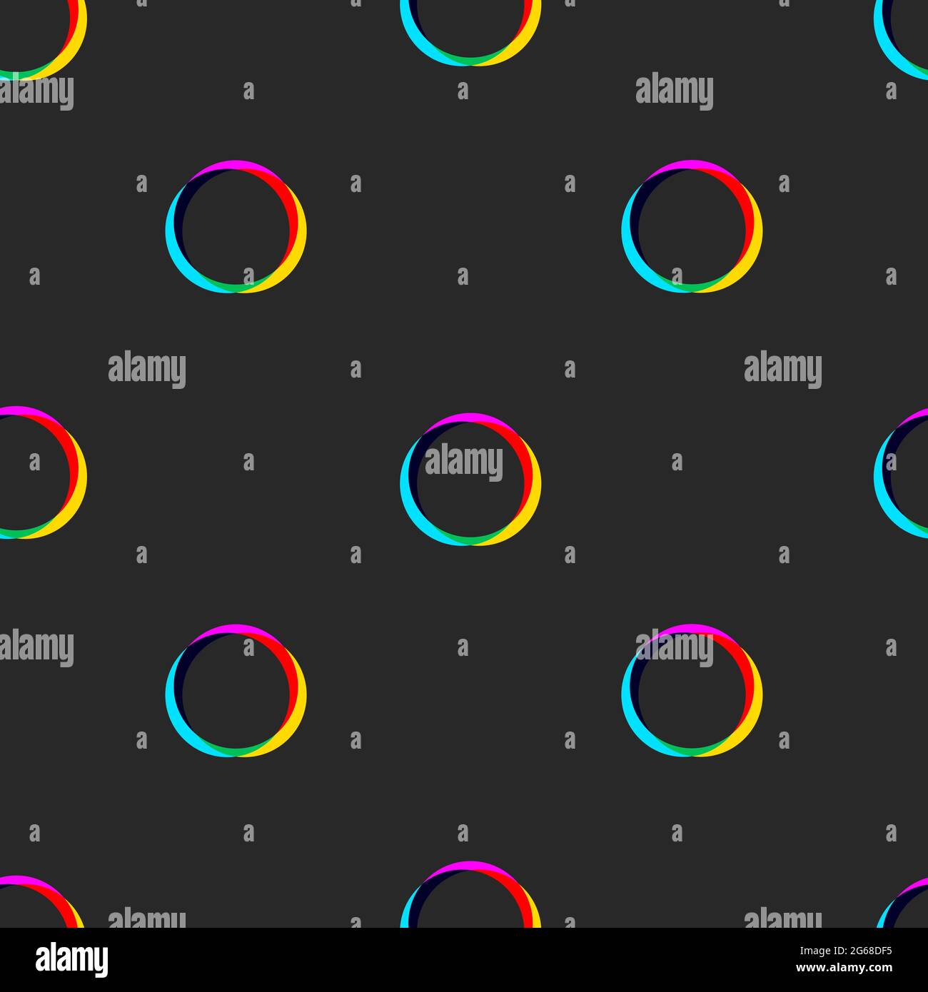 CMYK seamless pattern with circles. CMY colorful background. Vector ...