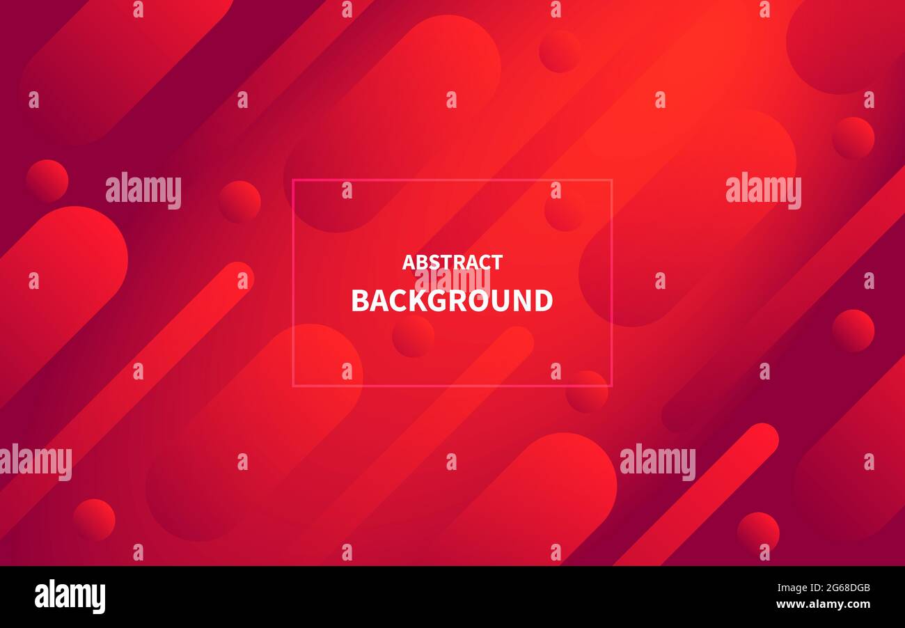 Red dynamic pattern with geometric shapes. Modern digital frame, cover ...