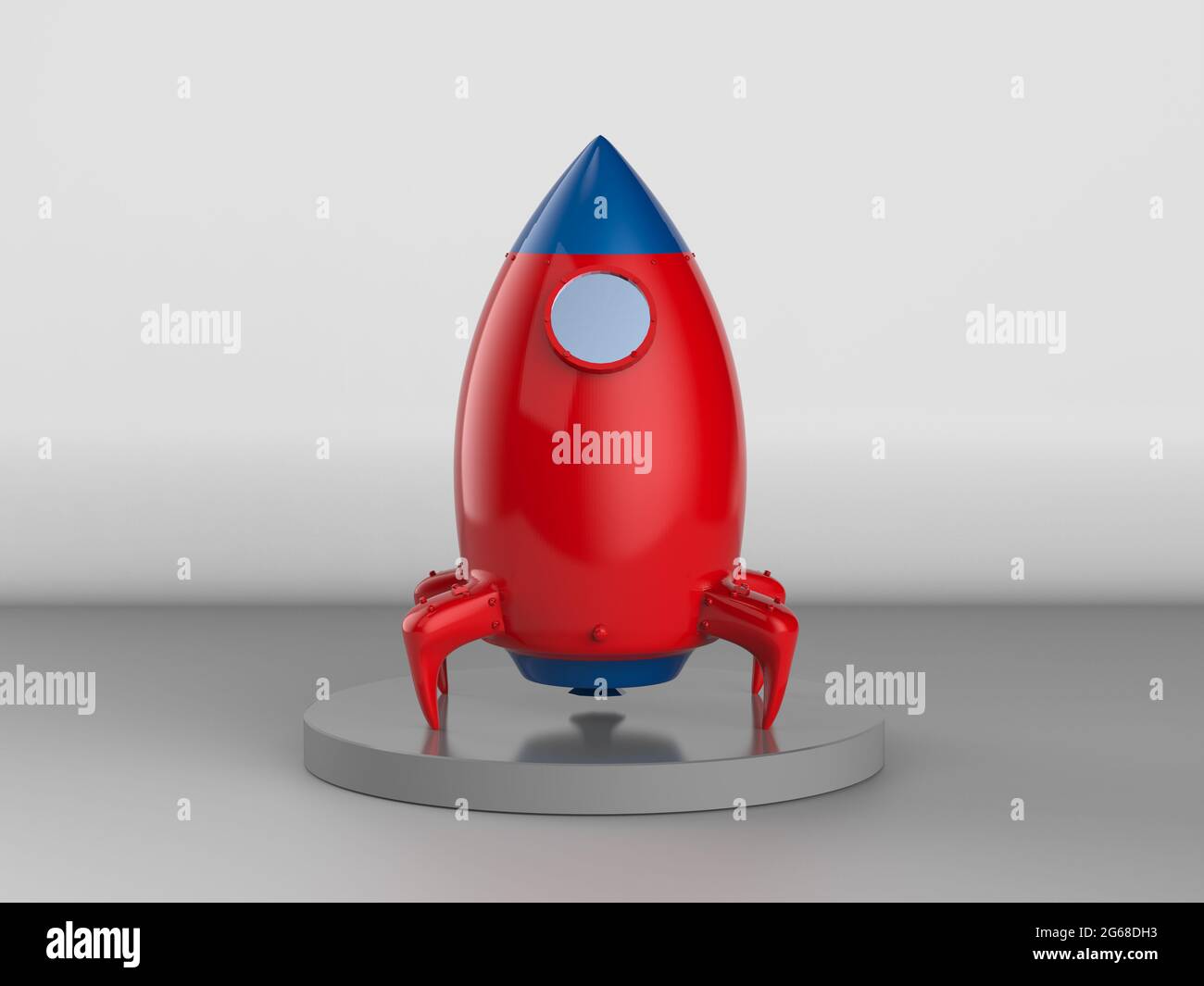 3d rendering red space shuttle on pad Stock Photo - Alamy