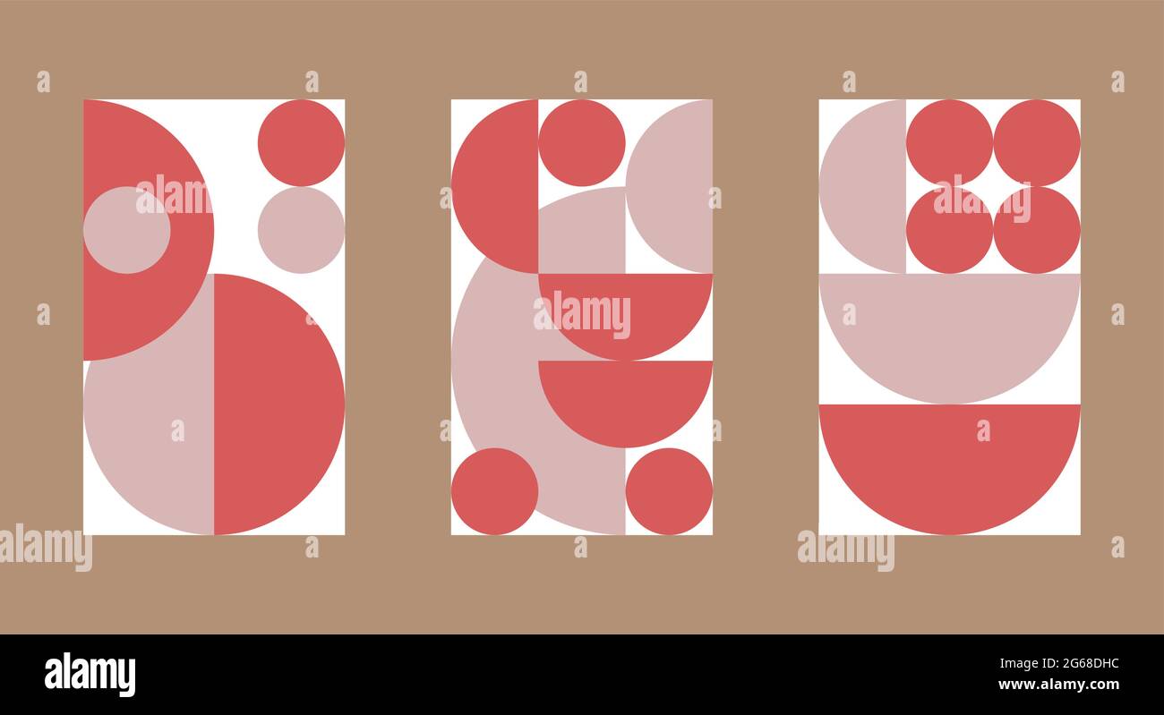 Set of patterns in Bauhaus style for interior posters. Swiss style ...