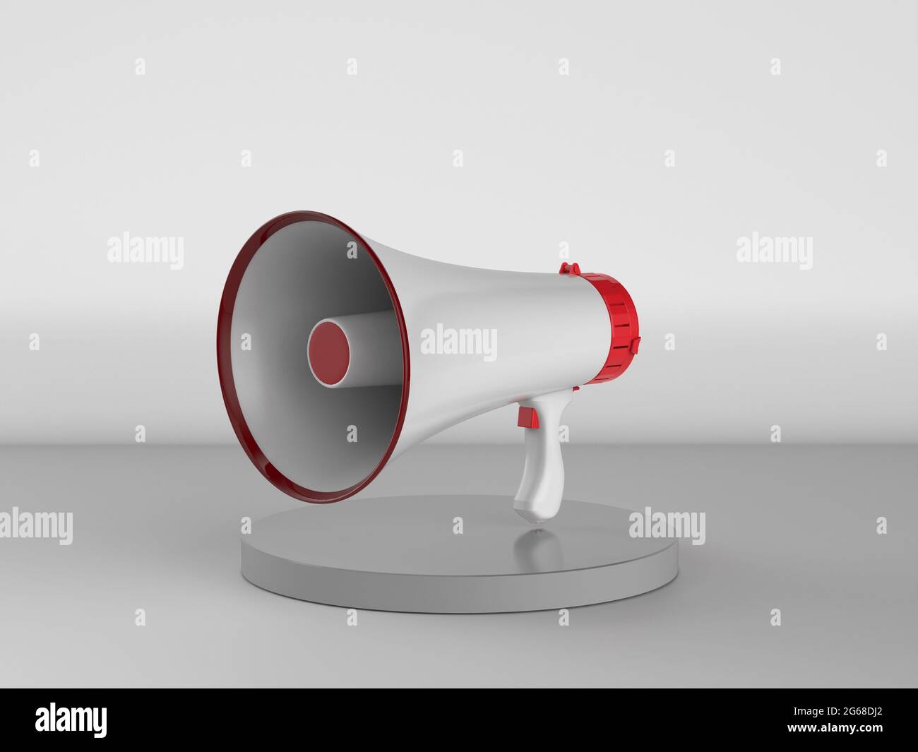 3d rendered megaphone on grey background Stock Photo - Alamy