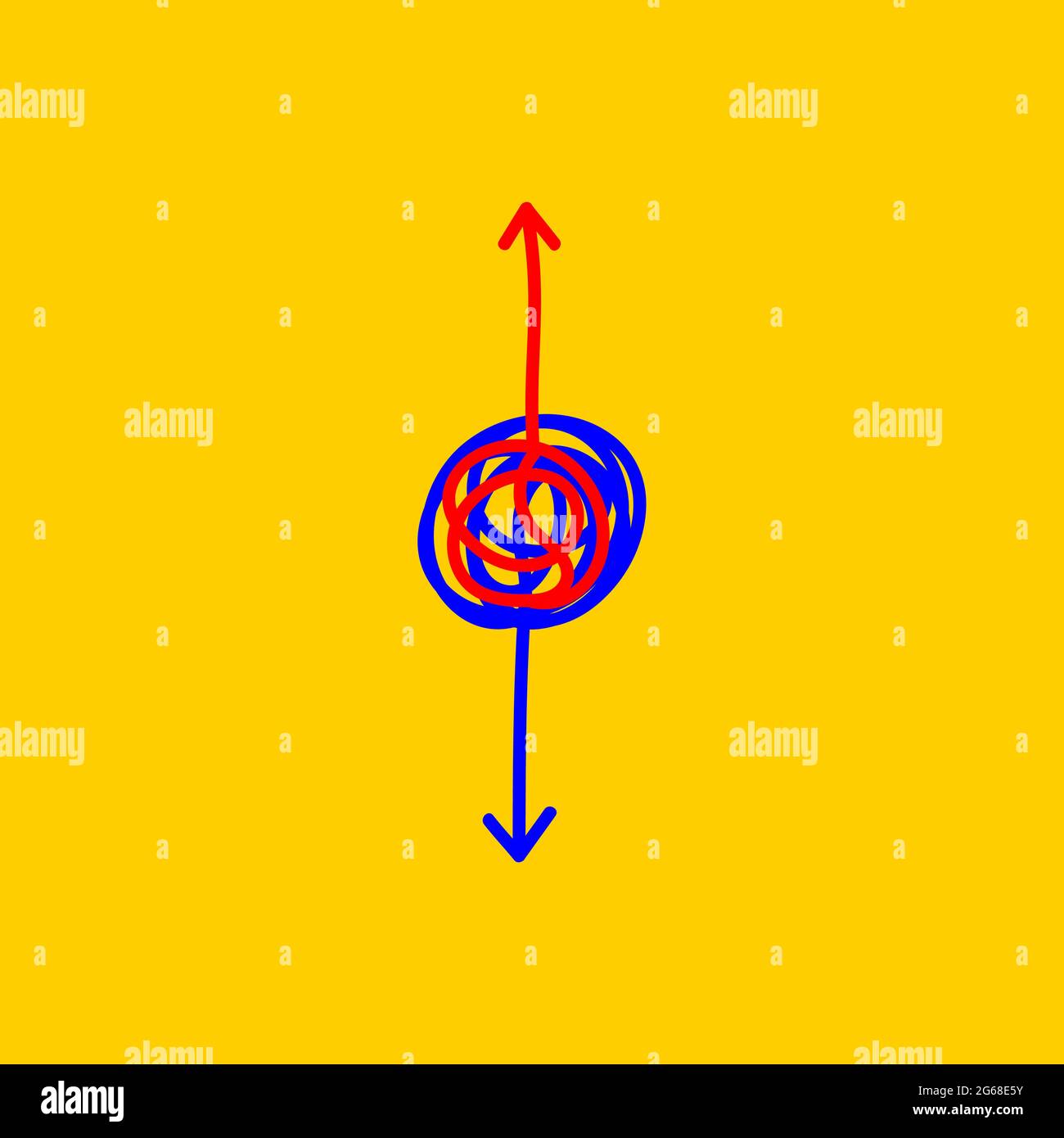 Two arrows in opposite directions. Conflict icon. Up and down direction ...