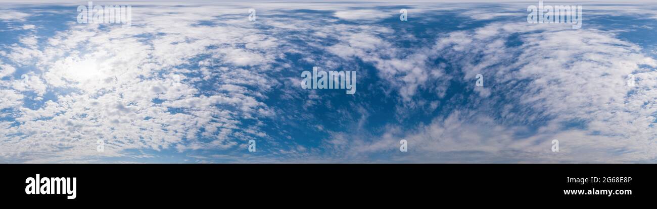 Blue sky panorama with Cumulus clouds. Seamless hdr 360 degree pano in ...