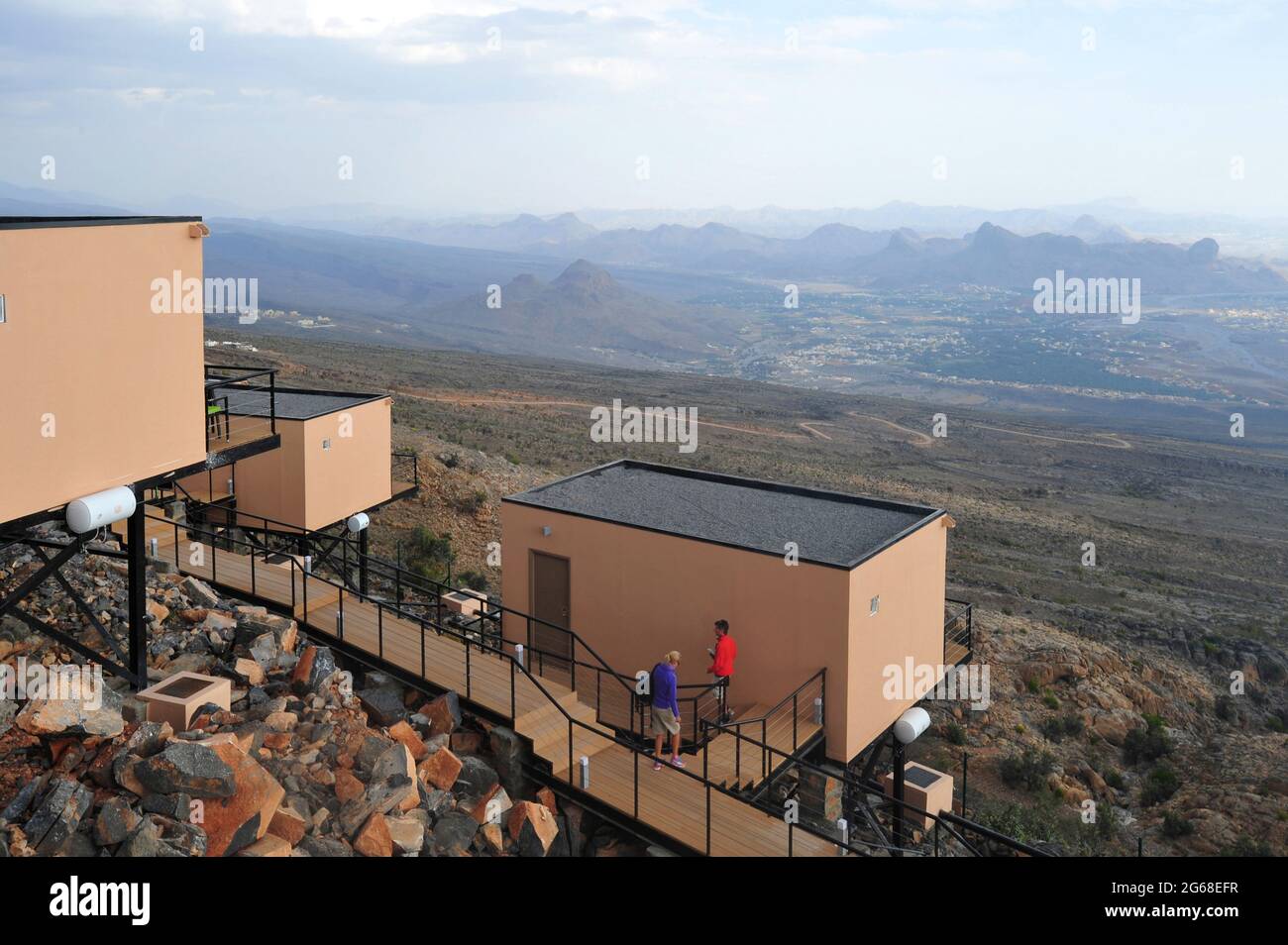 OMAN. HAJAR MOUNTAINS. AL HAMRA. THE NEW DESIGNHOTEL "THE VIEW" HAS ...