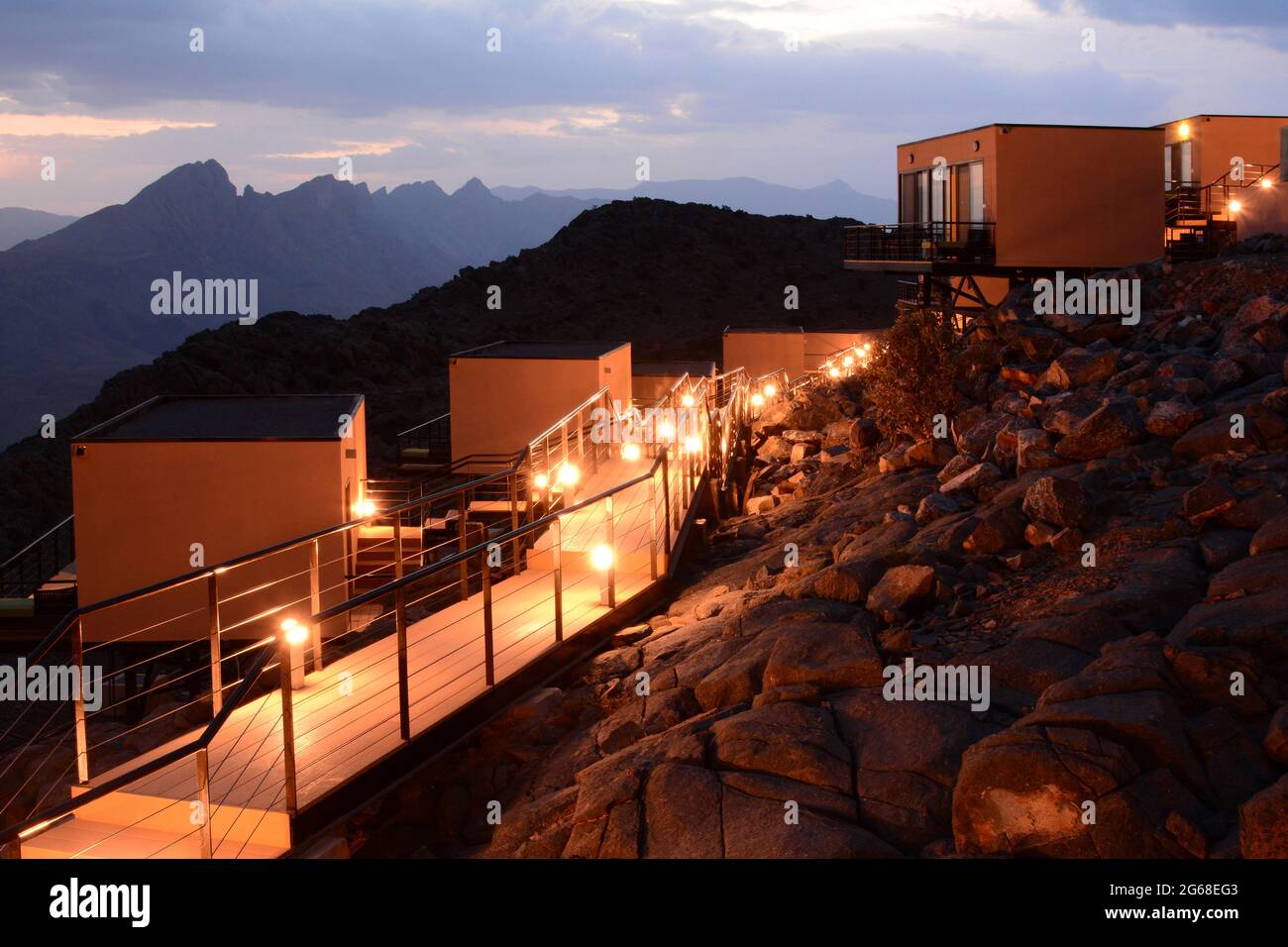 OMAN. HAJAR MOUNTAINS. AL HAMRA. THE NEW DESIGNHOTEL "THE VIEW" HAS ...
