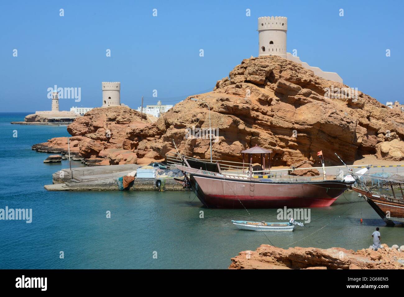 OMAN. THE COAST. SUR. BEFORE, THE HARBOUR OF SUR AND ITS SHIPYARDS WERE ...