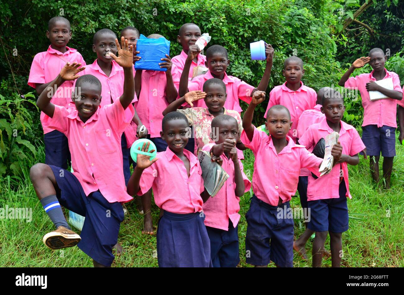 UGANDA. STUDENTS IN UNIFORM Stock Photo - Alamy