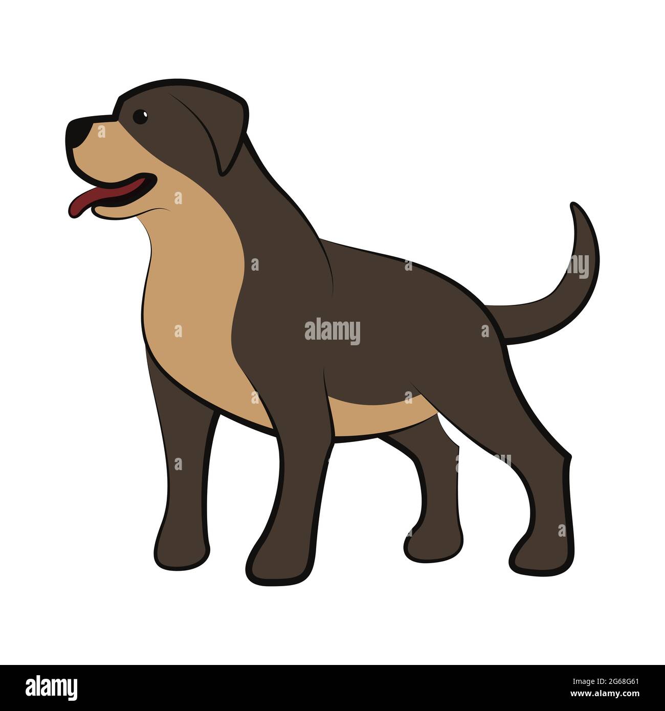 Cute Cartoon Vector Illustration icon of a big dog. It is flat style ...