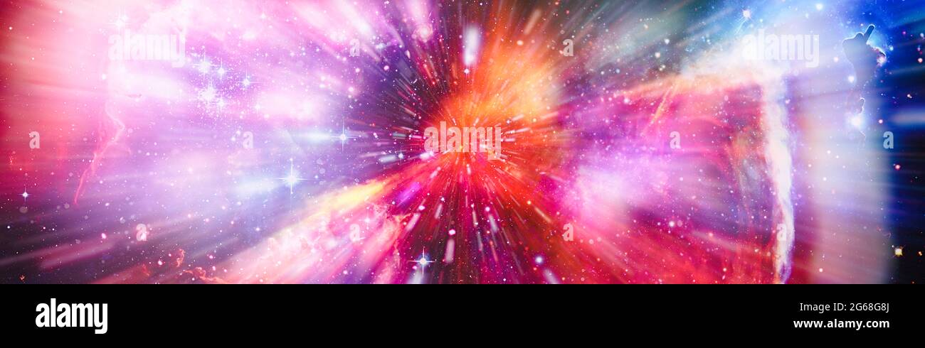 Panorama view warp space , Abstract of warp or hyperspace motion star ...