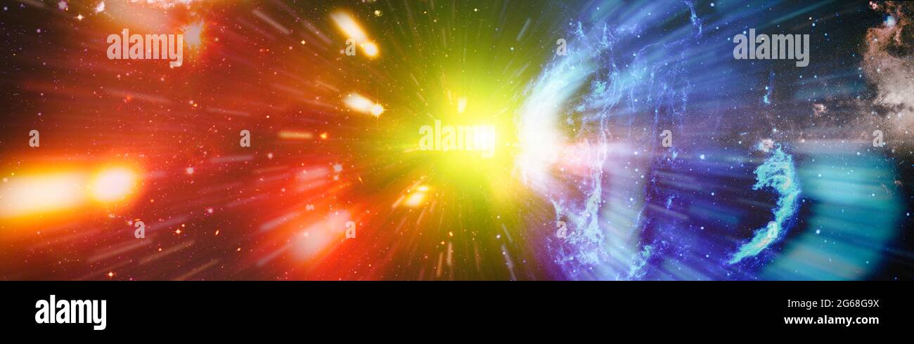 Panorama view warp space , Abstract of warp or hyperspace motion star ...