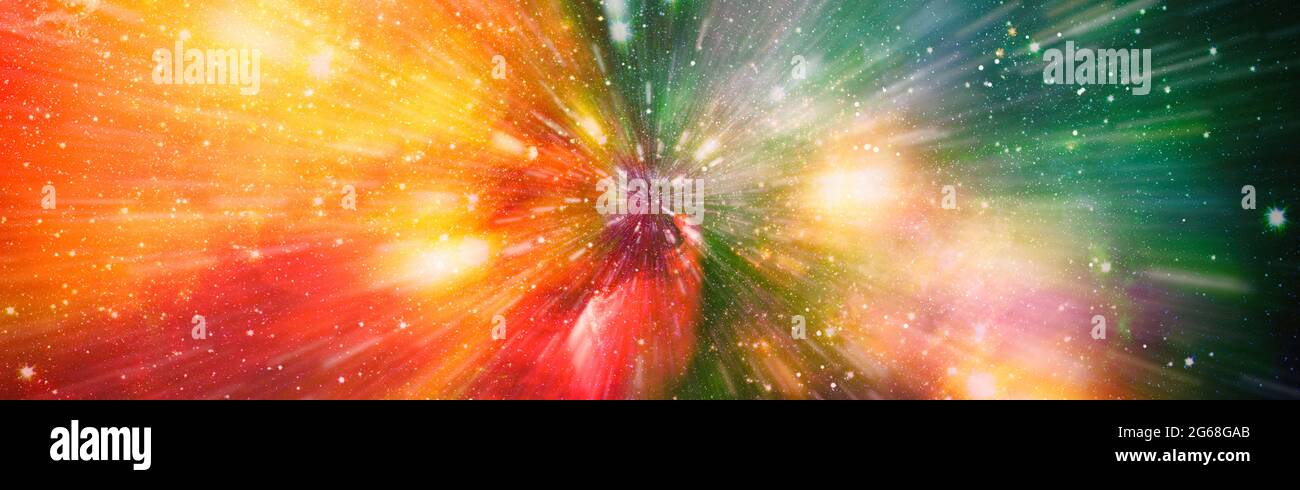 Panorama view warp space , Abstract of warp or hyperspace motion star ...