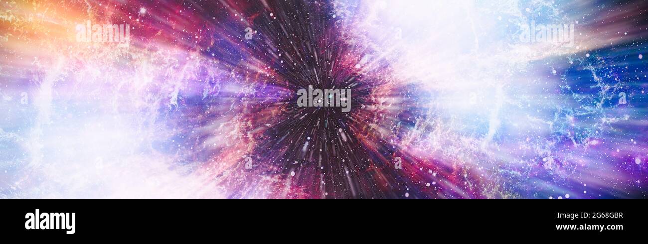 Panorama view warp space , Abstract of warp or hyperspace motion star ...