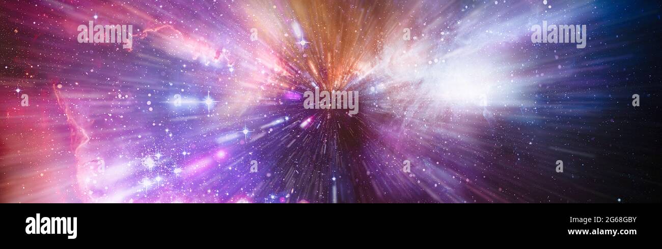 Panorama view warp space , Abstract of warp or hyperspace motion star ...