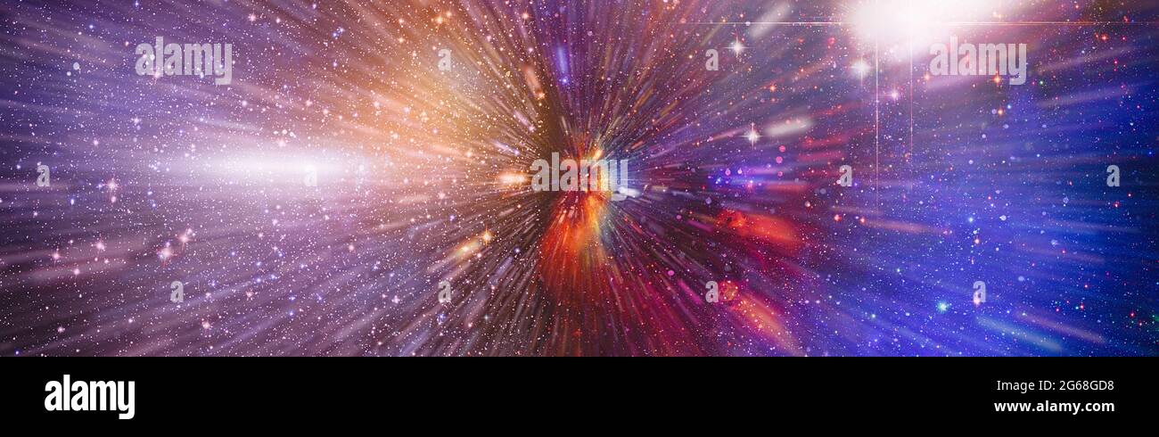 Panorama view warp space , Abstract of warp or hyperspace motion star ...