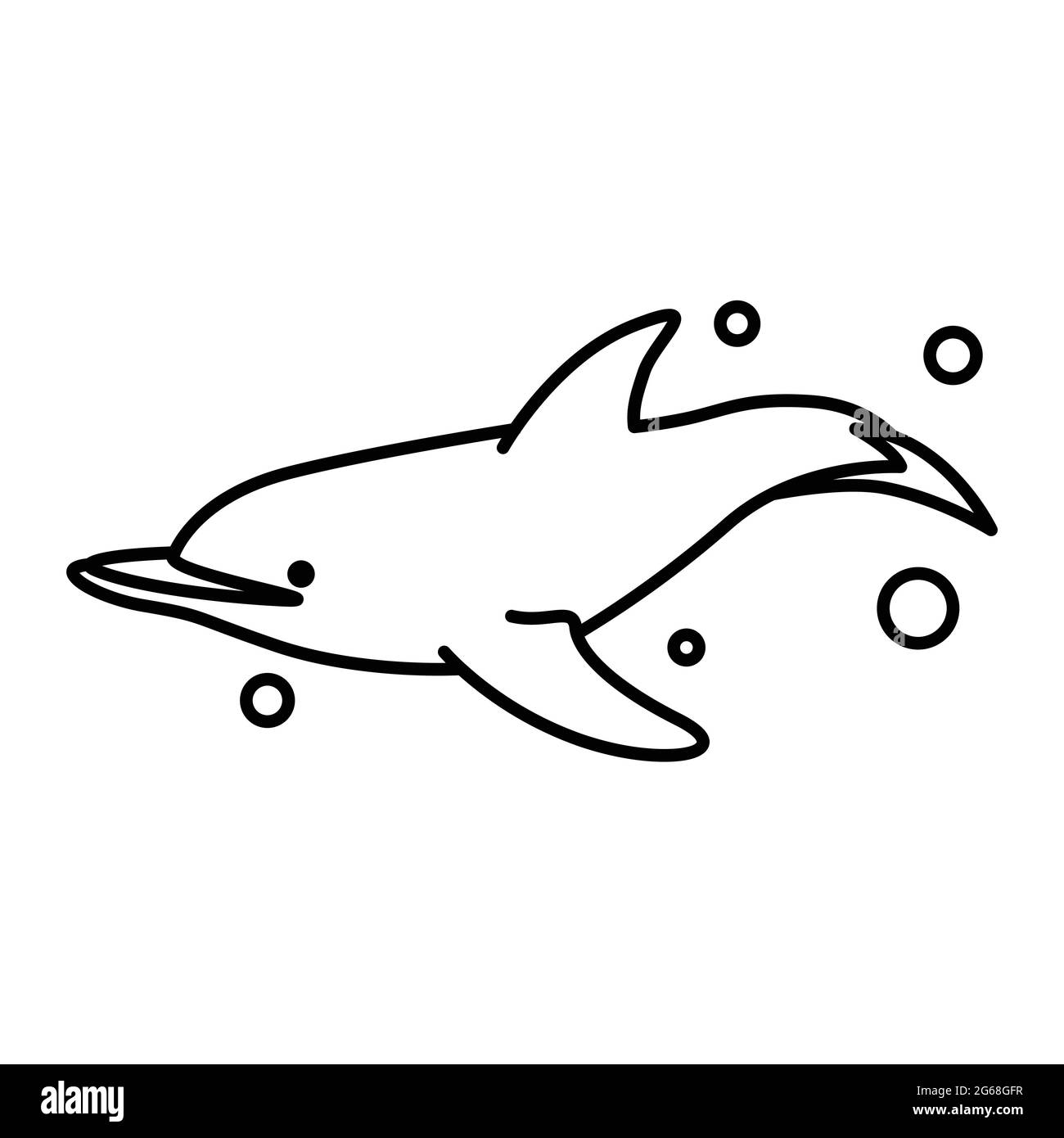 Line art vector illustration of a dolphin Stock Vector Image & Art - Alamy