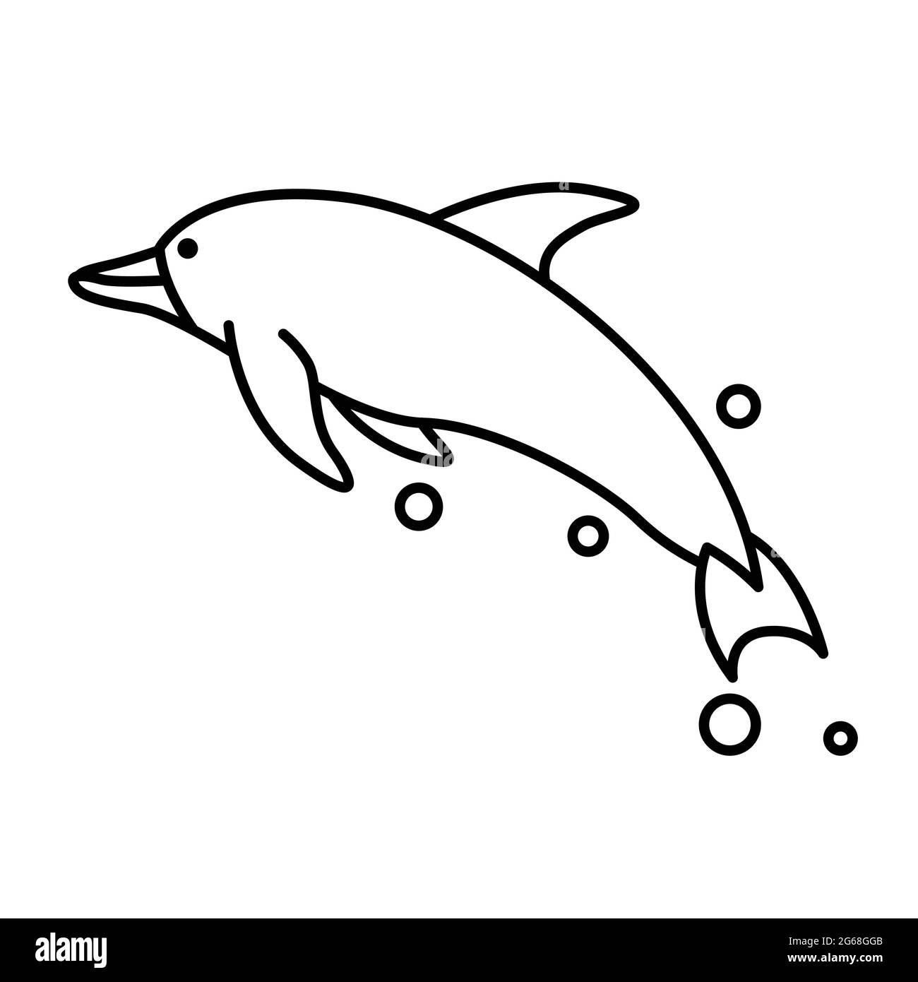 Line art vector illustration of a dolphin Stock Vector Image & Art - Alamy