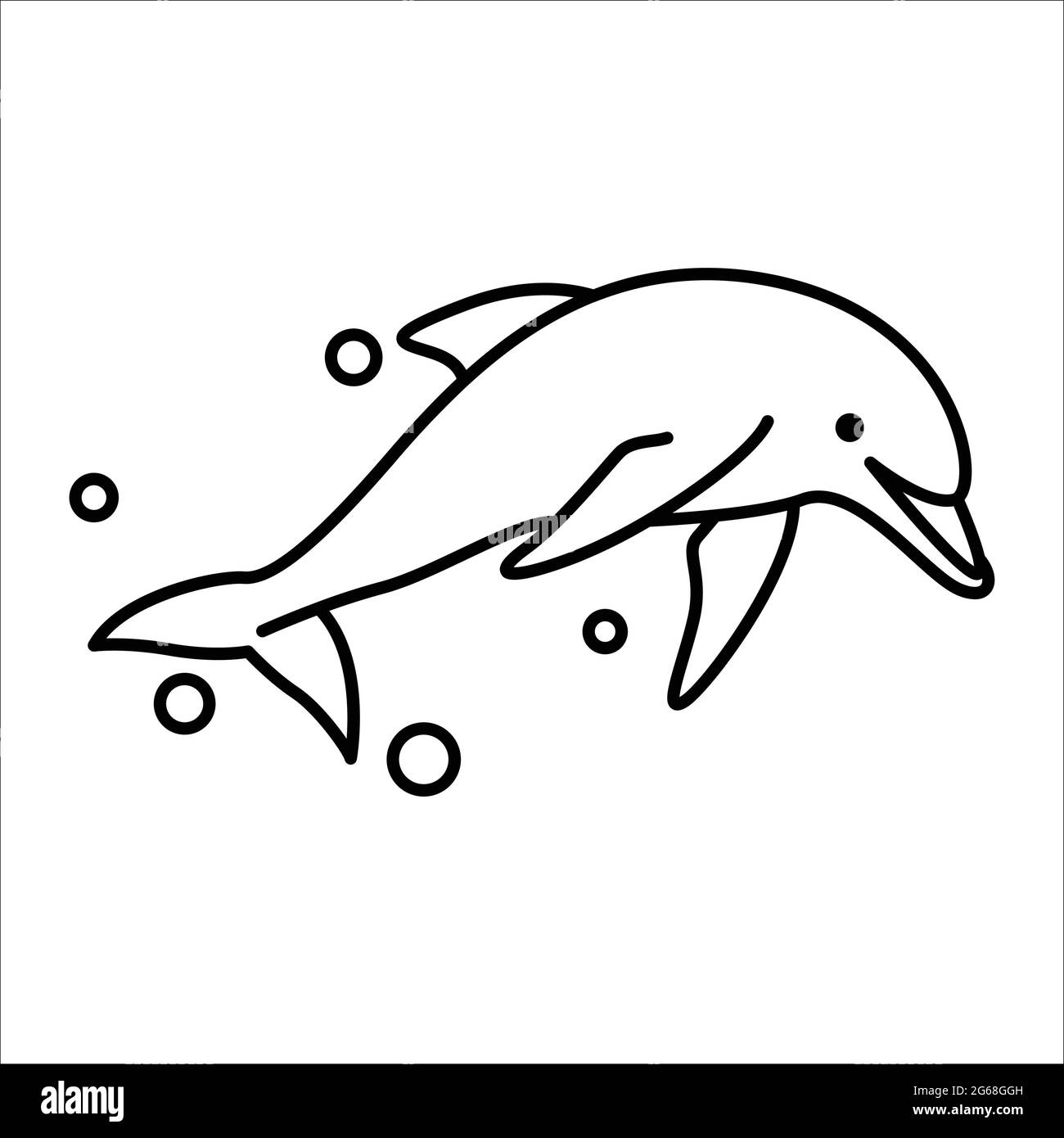 Line art vector illustration of a dolphin Stock Vector Image & Art - Alamy