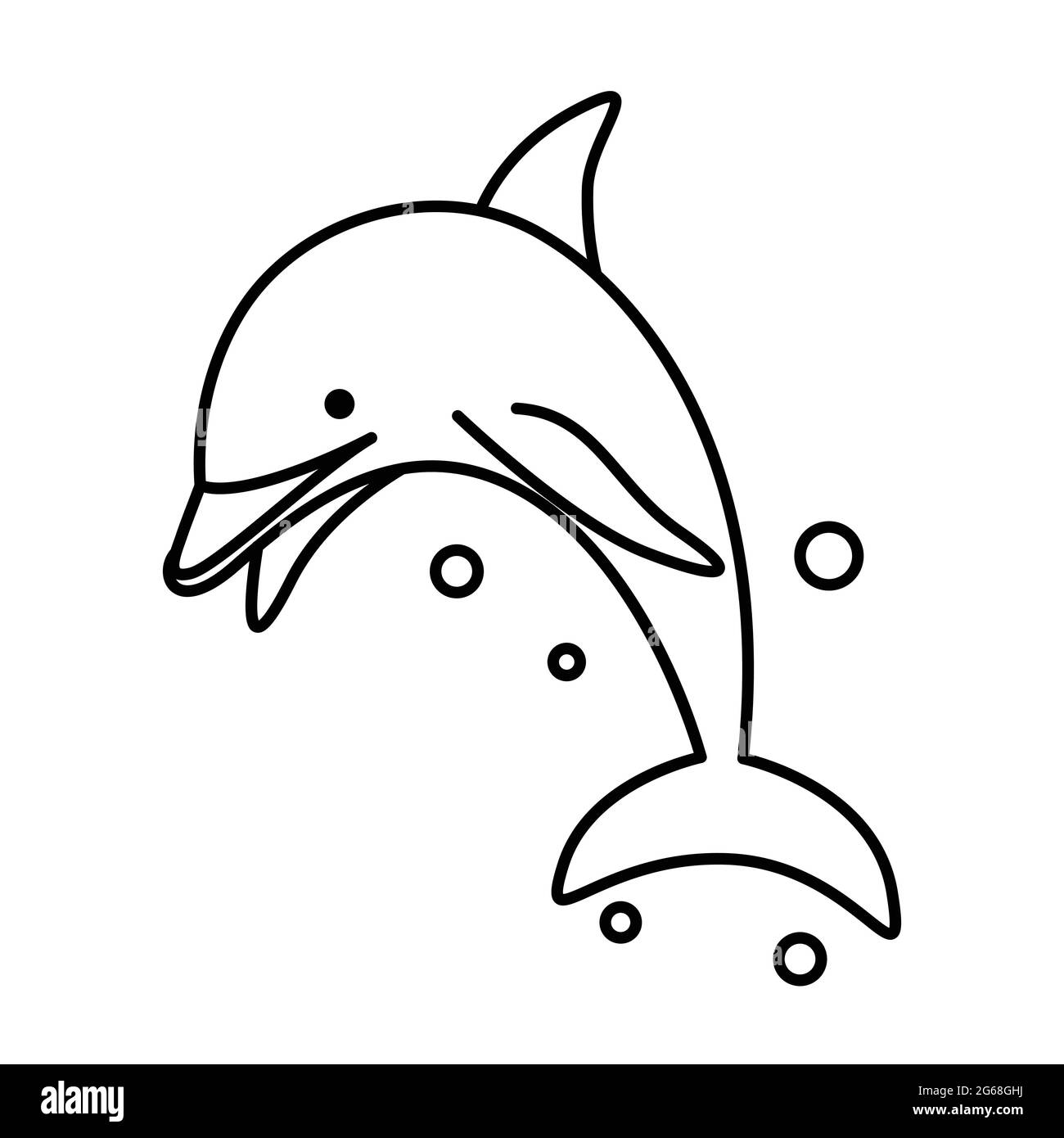 Dolphin line drawing hi-res stock photography and images - Alamy