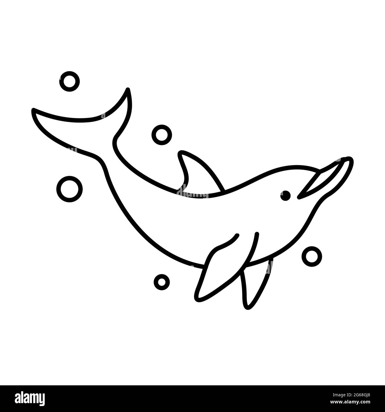 Line art vector illustration of a dolphin Stock Vector Image & Art - Alamy