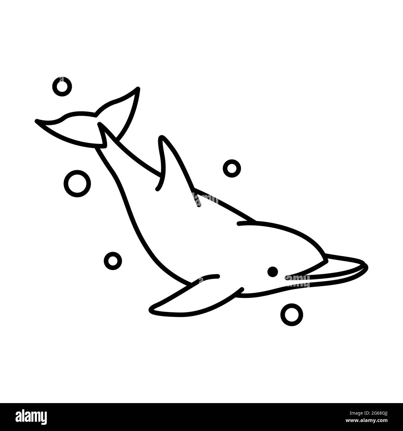Line art vector illustration of a dolphin Stock Vector Image & Art - Alamy