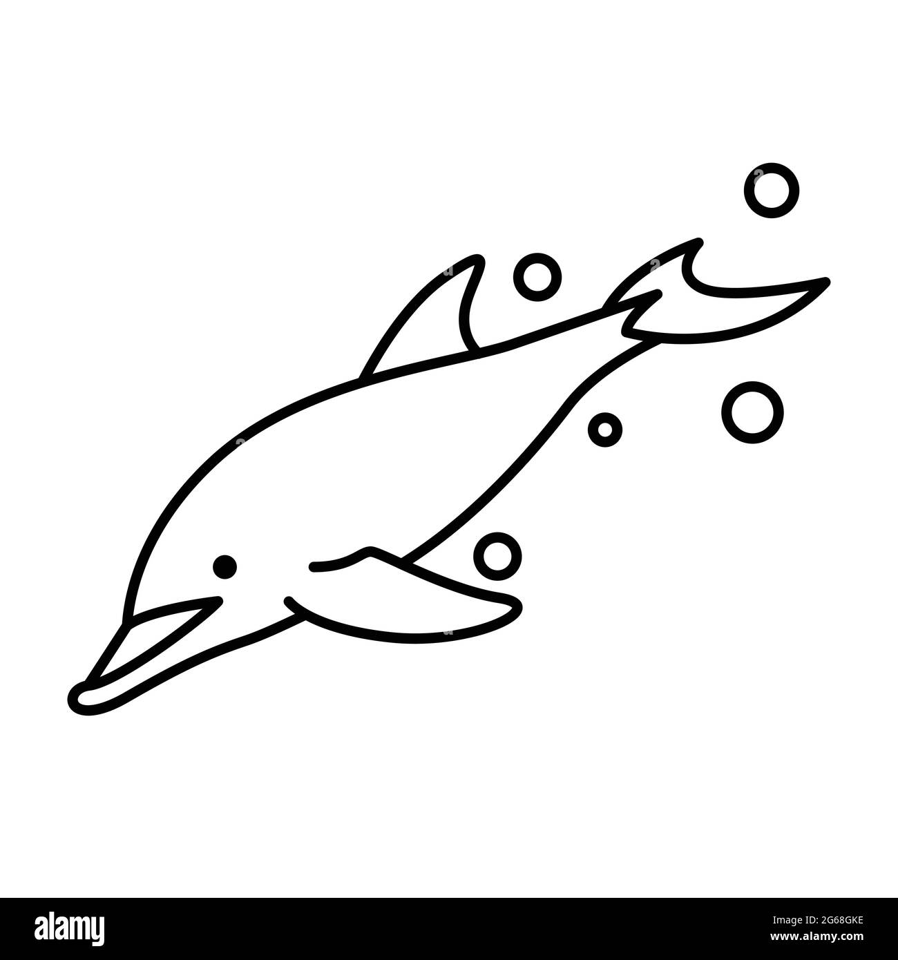 Line art vector illustration of a dolphin Stock Vector Image & Art - Alamy