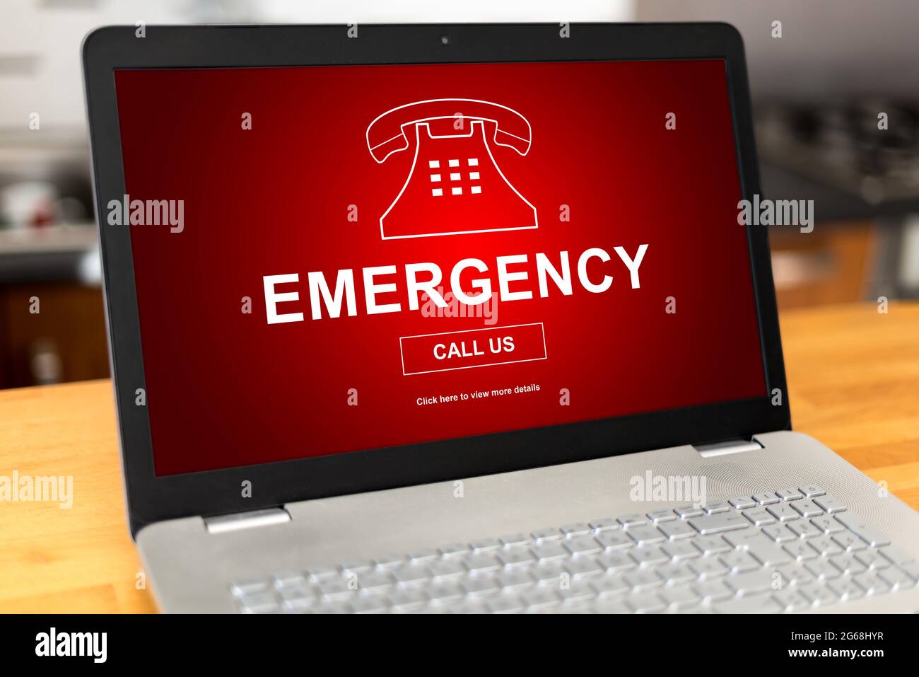 Laptop screen with emergency concept Stock Photo - Alamy