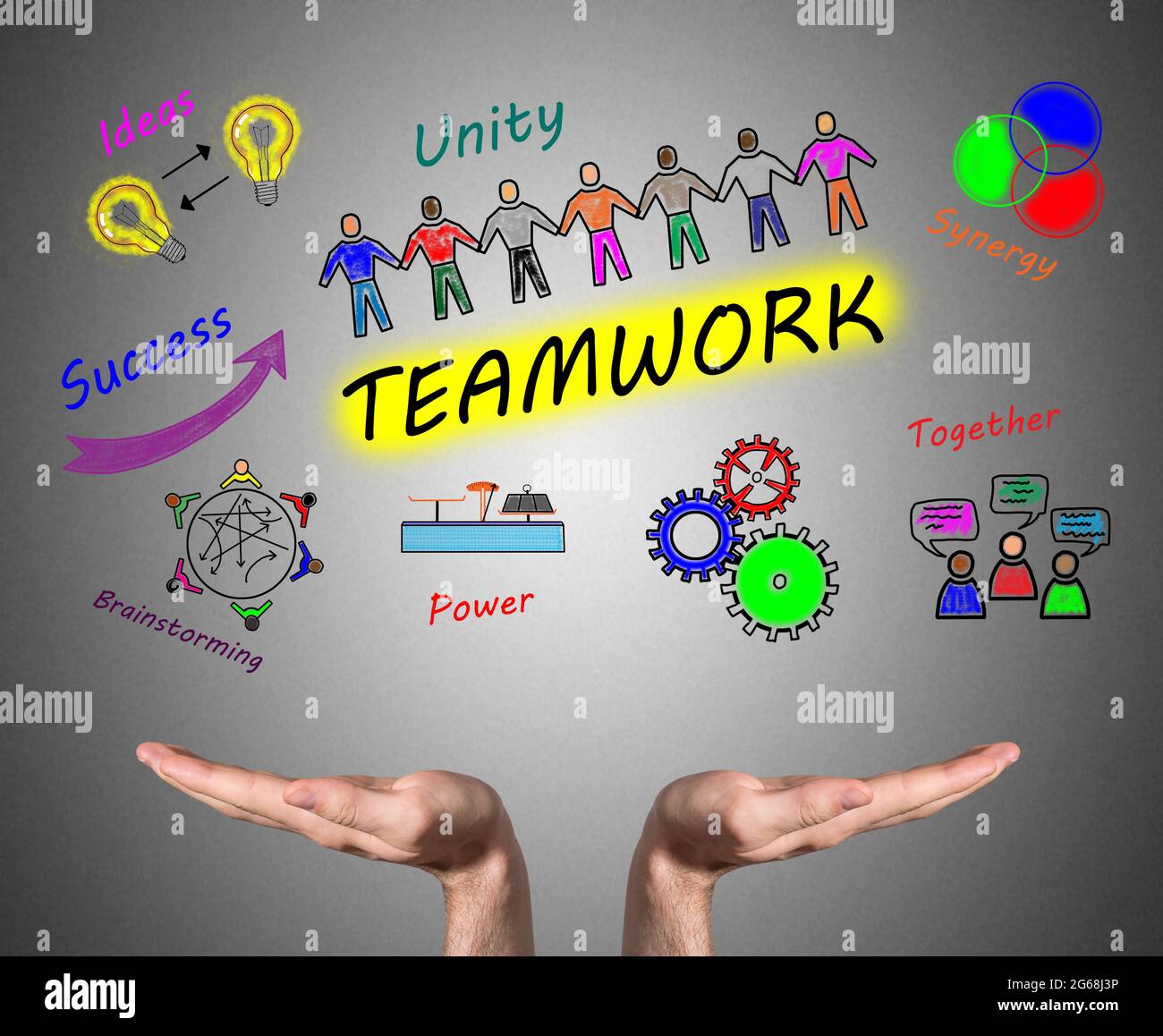 Open hands sustaining teamwork concept Stock Photo - Alamy