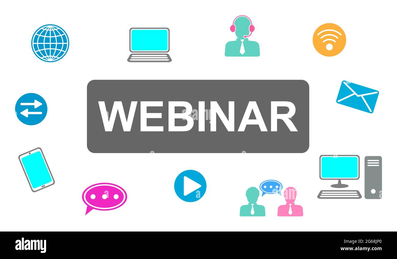 Illustration of a webinar concept Stock Photo - Alamy