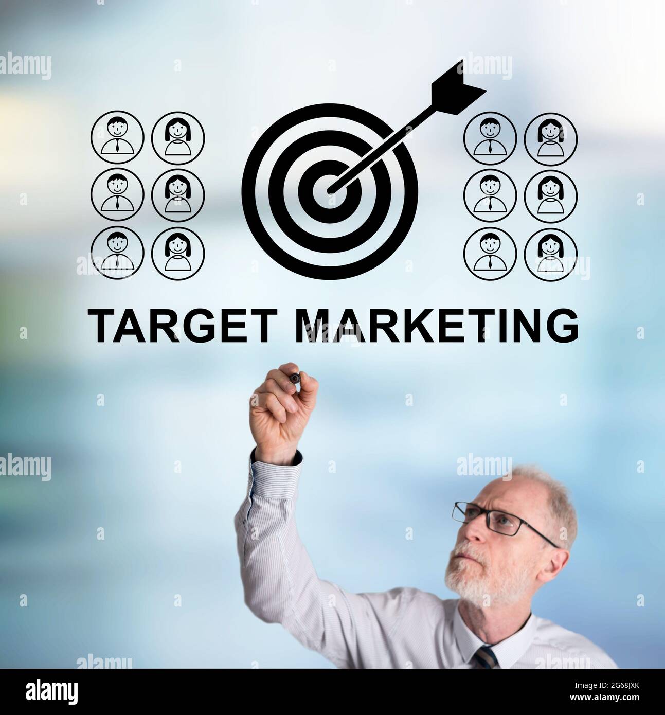 Target marketing concept drawn by a businessman Stock Photo - Alamy