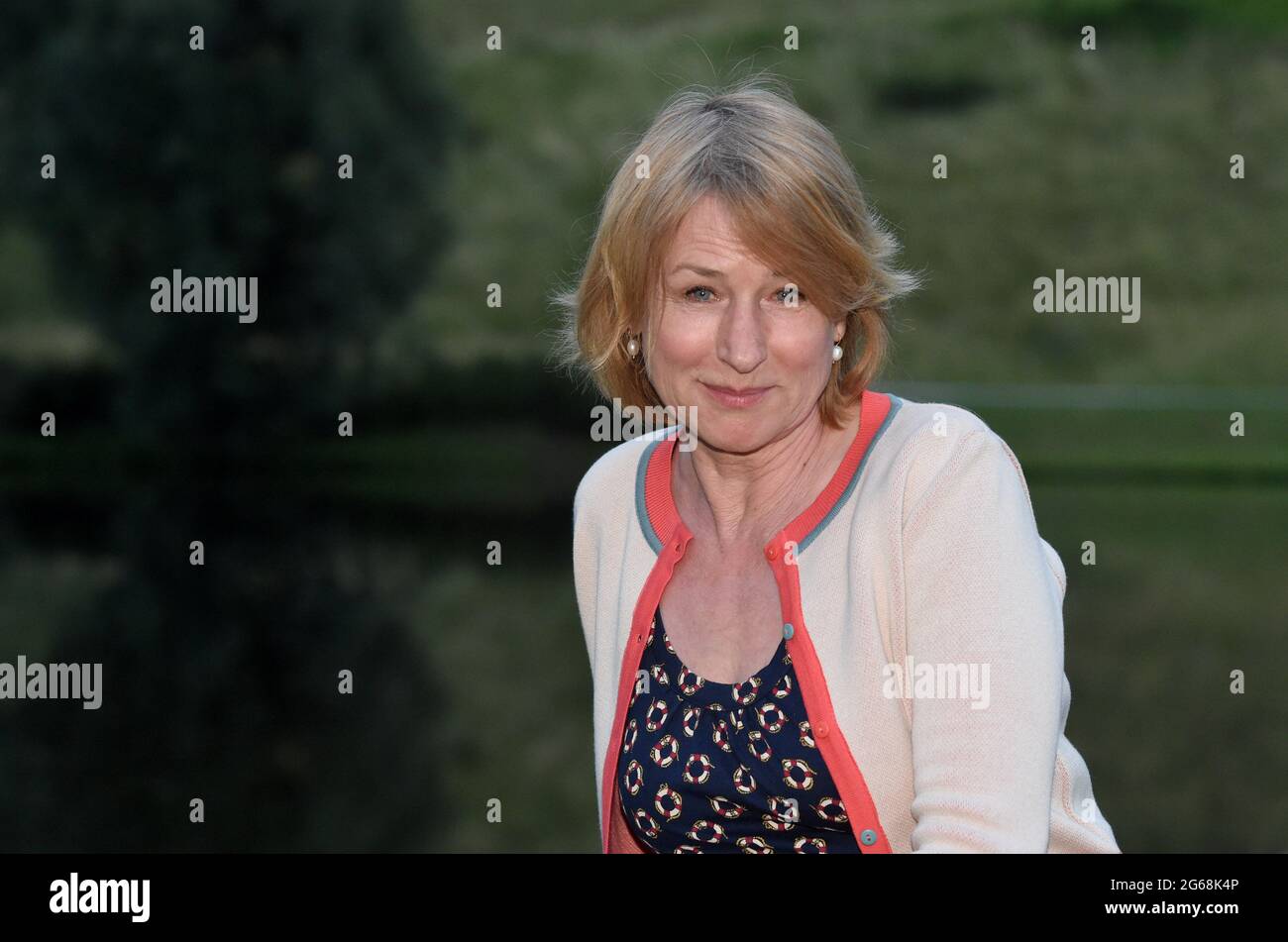 Munich, Germany. 03rd July, 2021. Actress Corinna Harfouch poses in ...