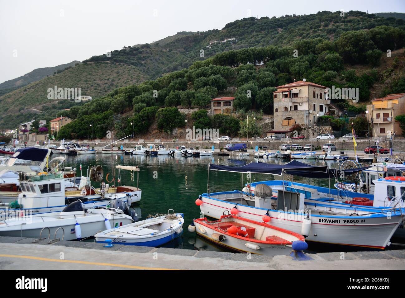 Marina di Pisciotta, Campnia, Italy. Thr small touristic port Stock ...