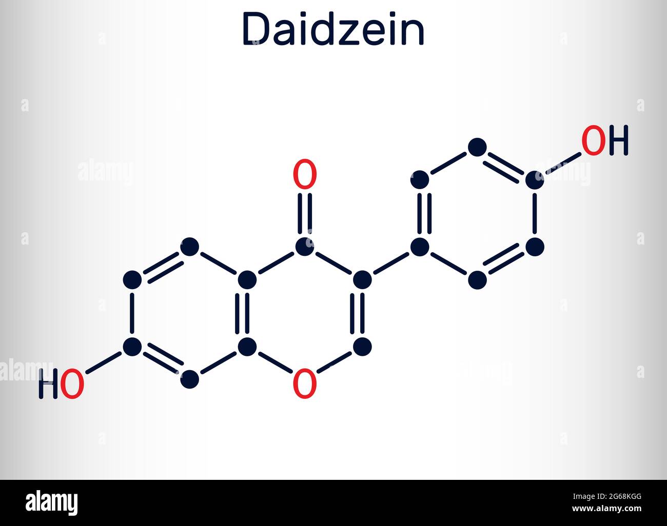 Daidzein molecule. It is phytoestrogen, plant metabolite, isoflavone ...