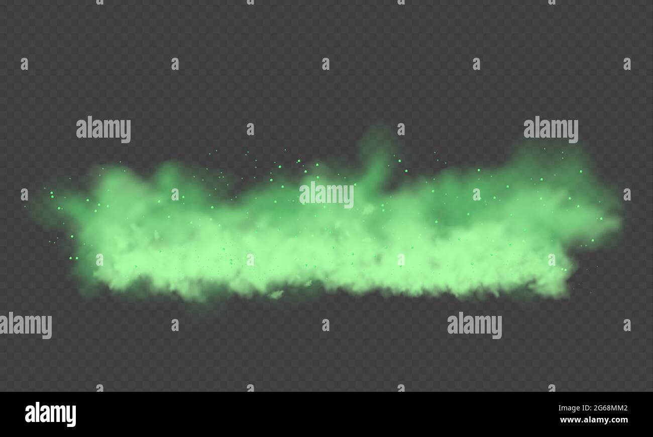 Green dust. Abstract blurry smoke with green particles. Smoke or dust ...