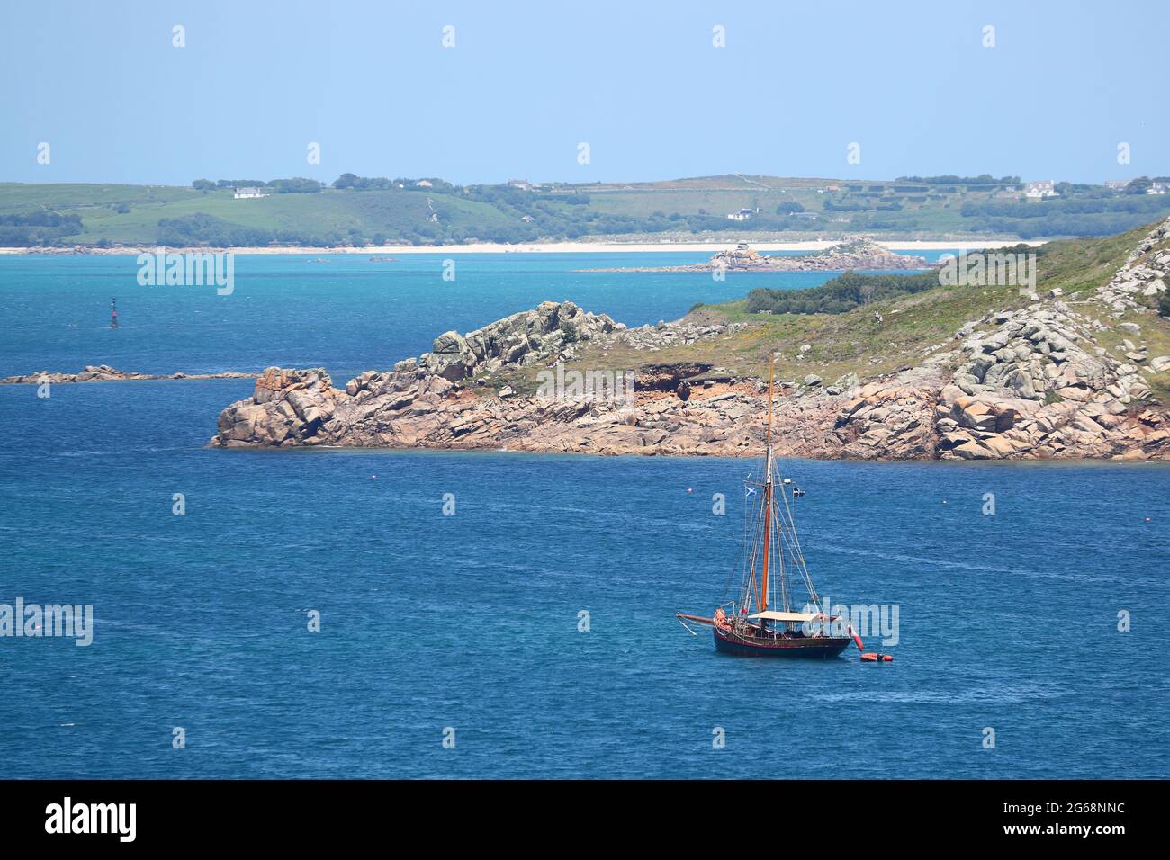Seaview at the Isles of Scilly from St Mary's, Cornwall, UK Stock Photo ...