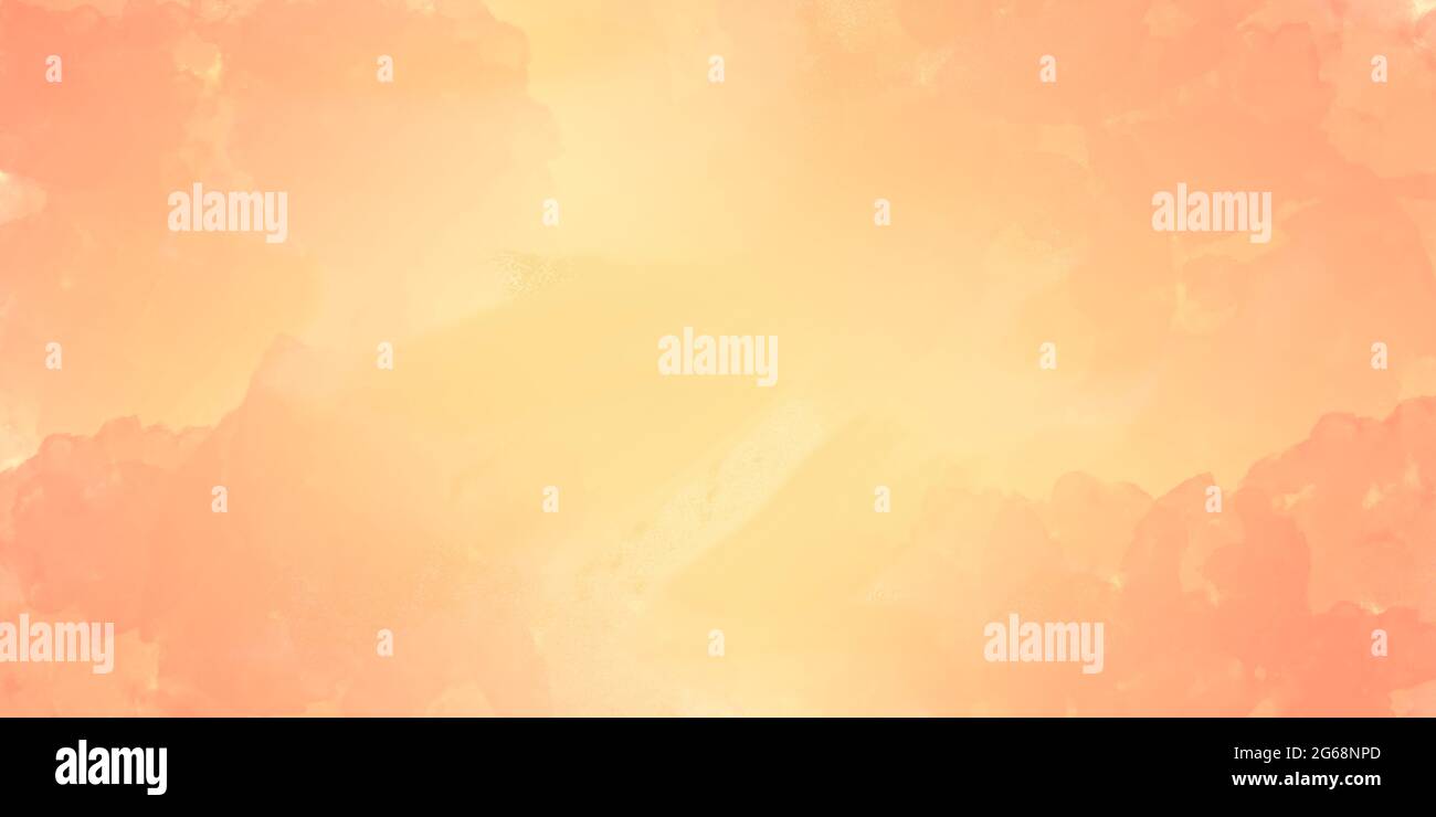 Watercolor abstract yellow background with peach color Stock Photo - Alamy