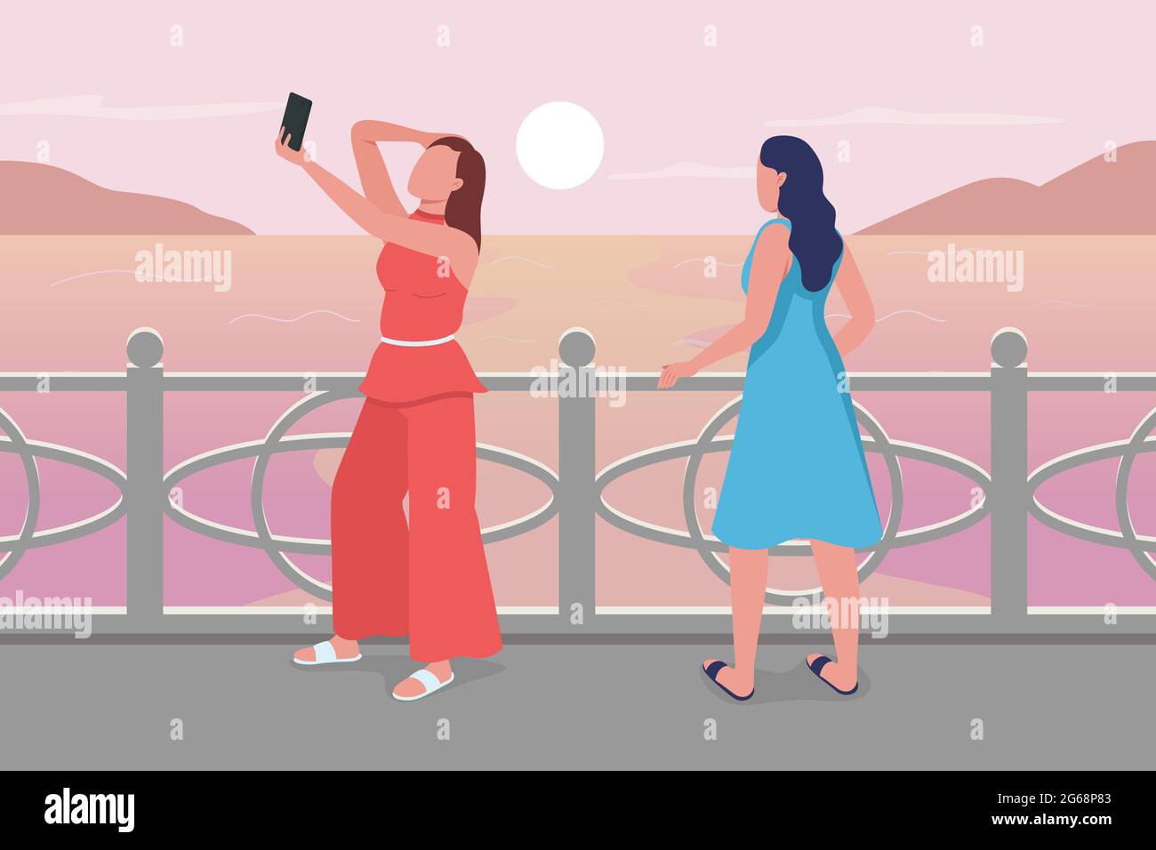 Device addiction flat color vector illustration Stock Vector Image ...