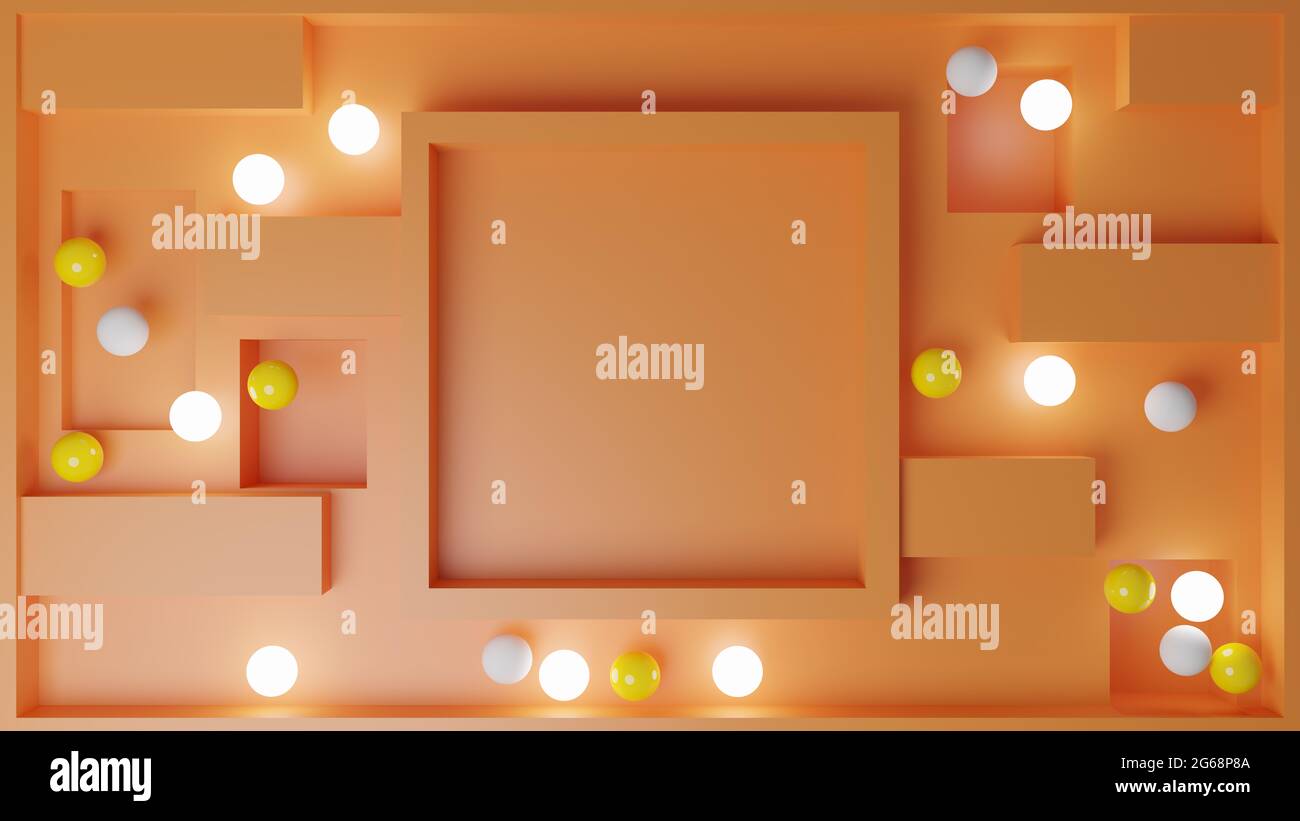 3D Illustration of an orange maze andshine spheres Stock Photo - Alamy