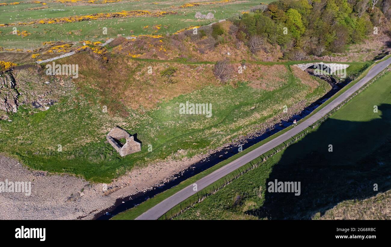 The small harbour at Latheronwheel on the coast of Caithness, Scottish ...